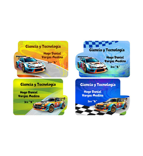 Etiquetas para cuaderno – Racing cars | AlCole